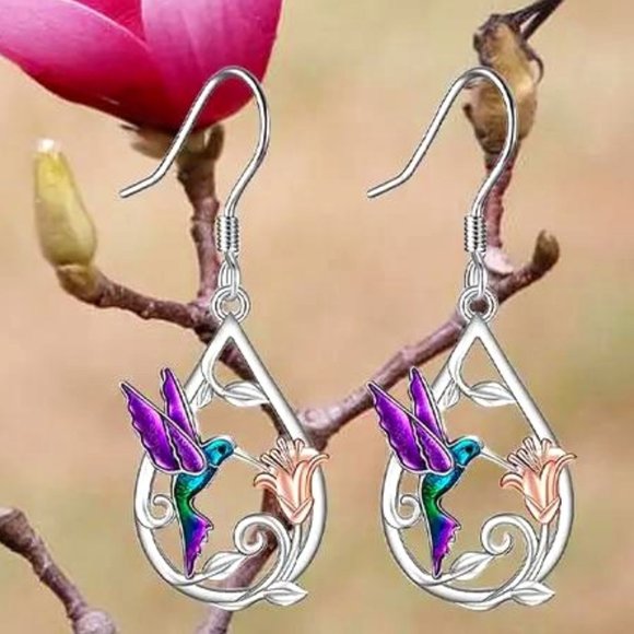 Jewelry | Hummingbird Earrings In Silver | Poshmark